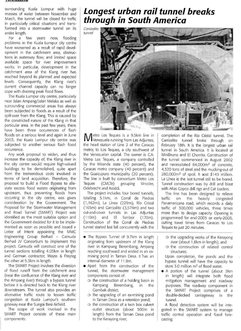 STORMWATER MANAGEMENT AND ROAD TUNNEL (SMART) PROJECT